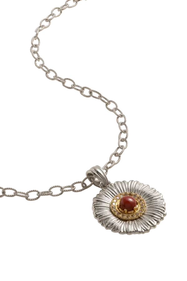 Buccellati Blossom Sterling Gold-plated, Jasper, And Diamond Necklace - Silver