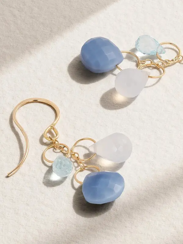 MELISSA JOY MANNING 14-karat Recycled Multi-stone Drop Earrings