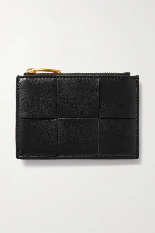 Bottega Veneta Cassette Intrecciato Leather Cardholder - Black