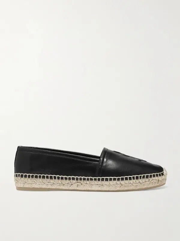 Saint Laurent Cassandre Logo-embossed Espadrilles - Black