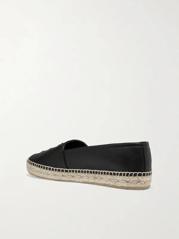 Saint Laurent Cassandre Logo-embossed Espadrilles - Black