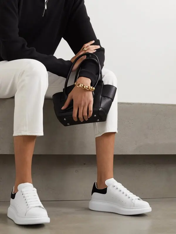 Alexander McQueen Suede-trimmed Leather Sneakers - White