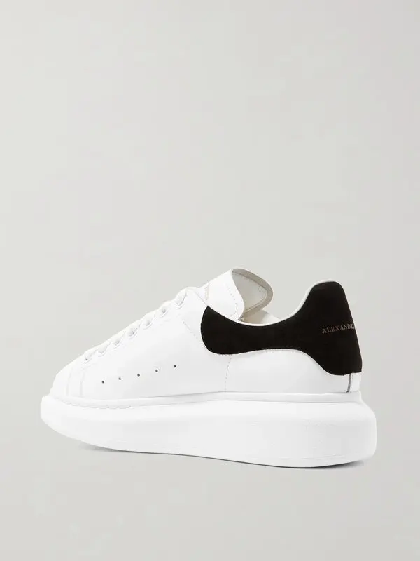 Alexander McQueen Suede-trimmed Leather Sneakers - White