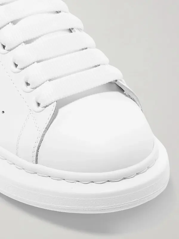 Alexander McQueen Suede-trimmed Leather Sneakers - White