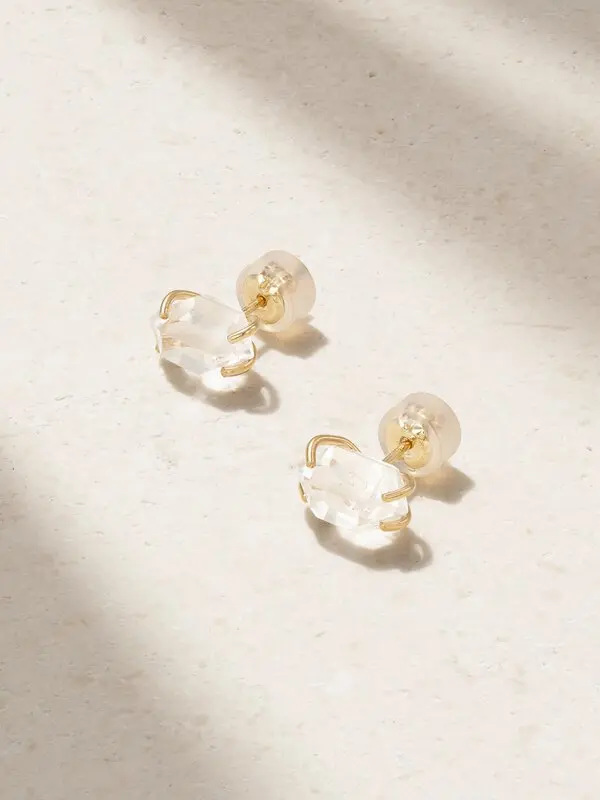 MELISSA JOY MANNING 14-karat Recycled Herkimer Diamond Stud Earrings - Gold