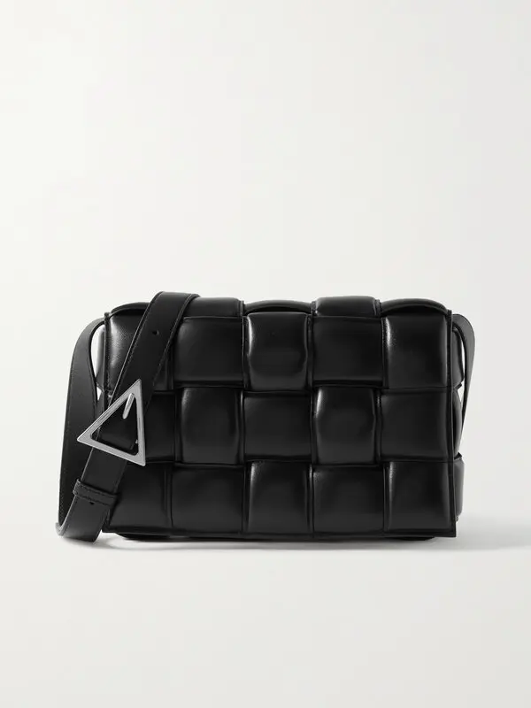 Bottega Veneta Cassette Medium Padded Intrecciato Leather Bag - Black