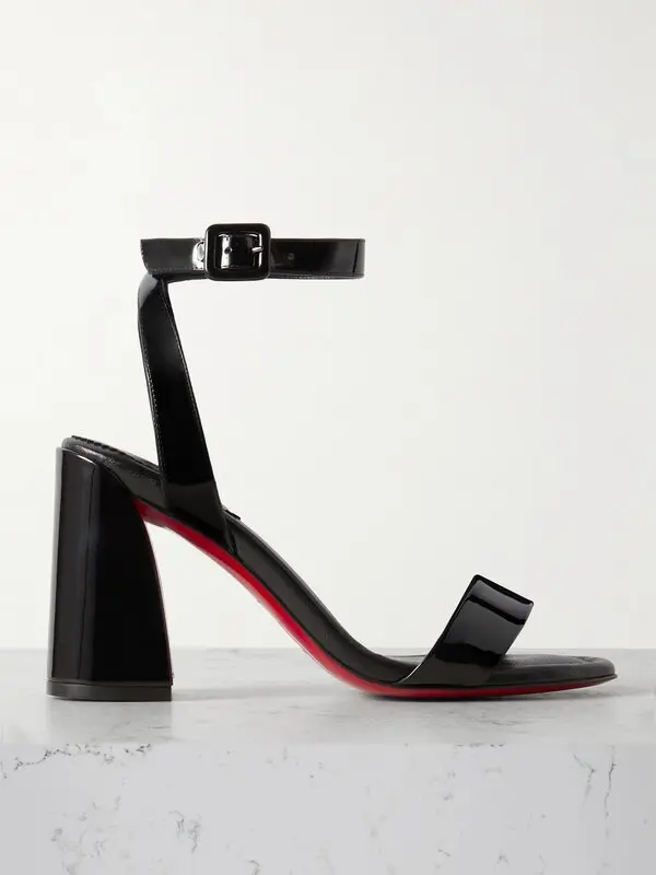 CHRISTIAN LOUBOUTIN Miss Sabina 85 Patent-leather Sandals - Black
