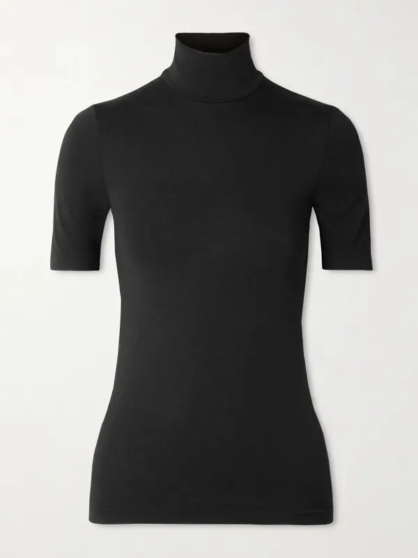 Wolford Aurora Modal-blend Jersey Turtleneck Top - Black
