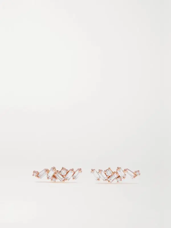 SUZANNE KALAN 18-karat Diamond Stud Earrings - Gold