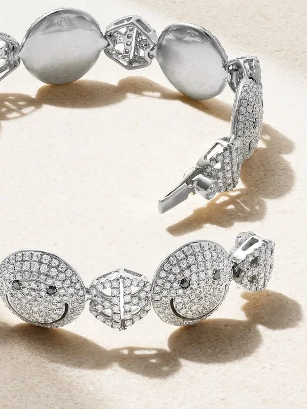LORRAINE SCHWARTZ 18-karat White Diamond '2b Happy' Bracelet