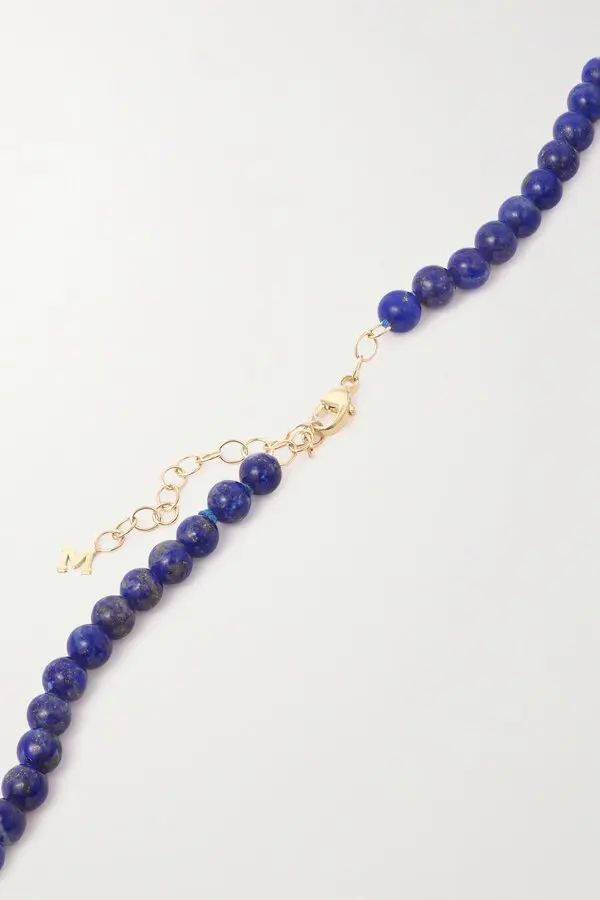 Mateo 14-karat Lapis Lazuli Beaded Necklace