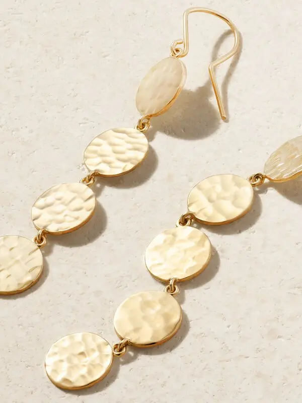 JENNIFER MEYER Mini Hammered Disc 18-karat Earrings