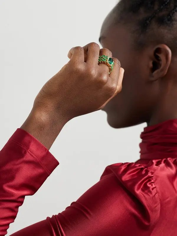 SUZANNE KALAN 18-karat Emerald And Diamond Ring - Gold