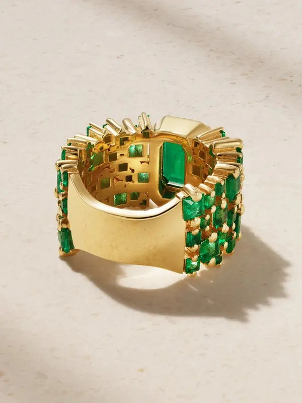 SUZANNE KALAN 18-karat Emerald And Diamond Ring