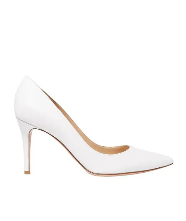GIANVITO ROSSI 85 Leather Pumps - White