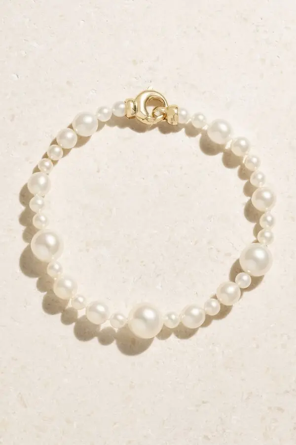 Mizuki 14-karat Pearl Bracelet - Gold
