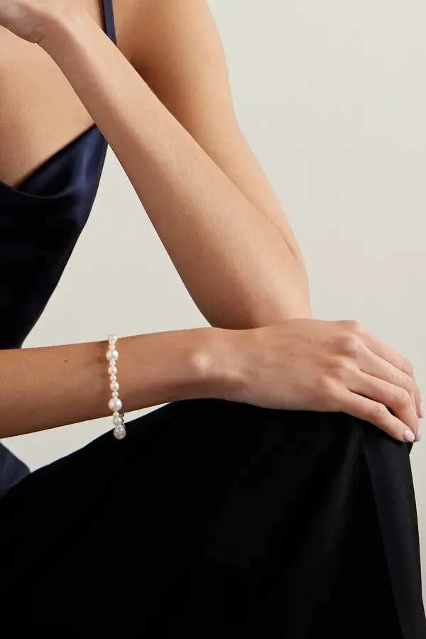 Mizuki 14-Karat Pearl Bracelet - Gold | Editorialist