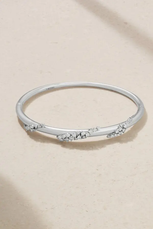 ANANYA Scatter 18-karat White Diamond Bangle