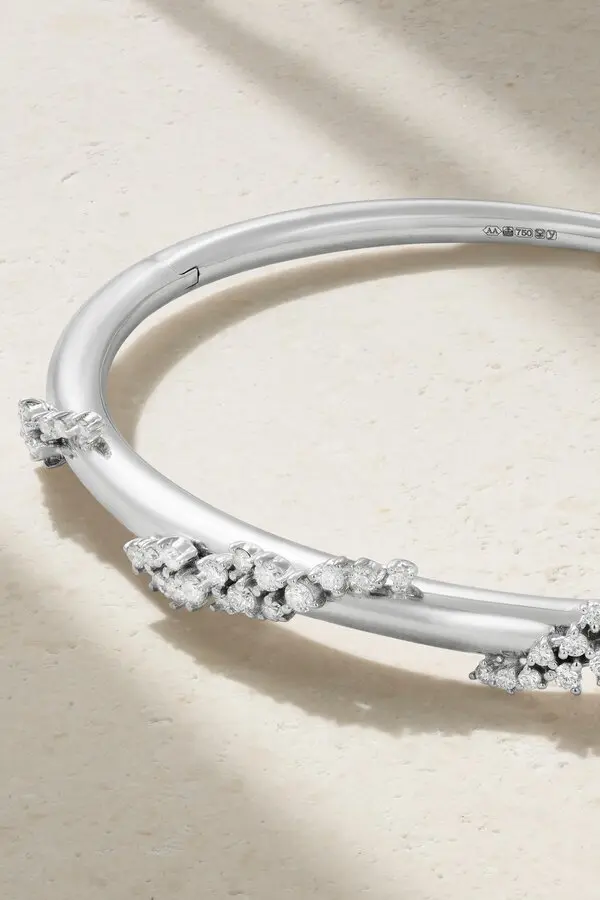 ANANYA Scatter 18-karat White Diamond Bangle