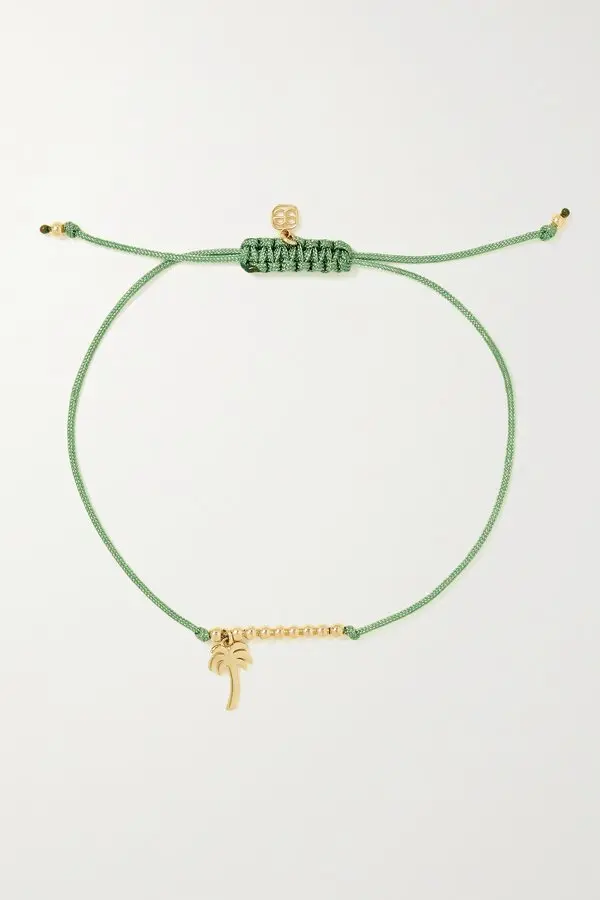 SYDNEY EVAN Palm Tree Cord Bracelet - Gold