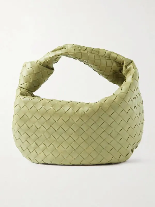 Bottega Veneta Jodie Teen Knotted Intrecciato Leather Shoulder Bag - Green