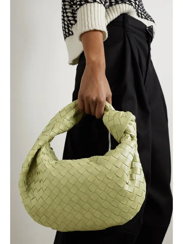 Bottega Veneta Jodie Teen Knotted Intrecciato Leather Shoulder Bag - Green