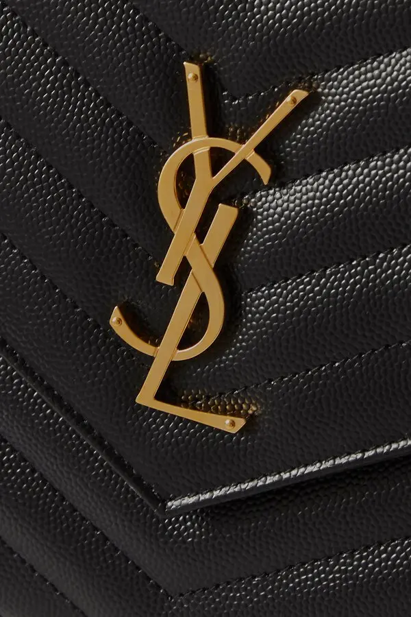 Saint Laurent Monogramme Textured-leather Pouch - Black