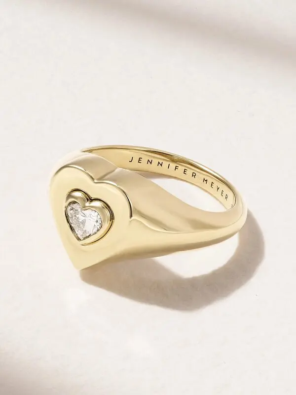 Jennifer Meyer 18-Karat Diamond Heart Ring Gold Editorialist