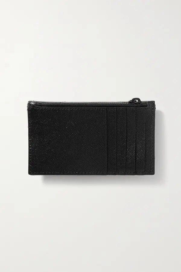 Saint Laurent Monogramme Quilted Textured-leather Wallet - Black