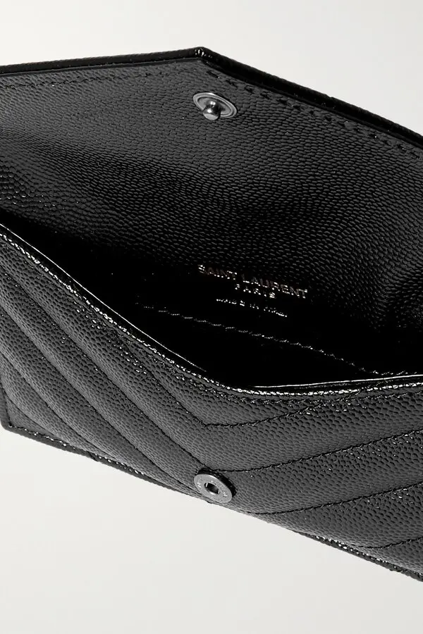 Saint Laurent Monogramme Quilted Textured-leather Wallet - Black