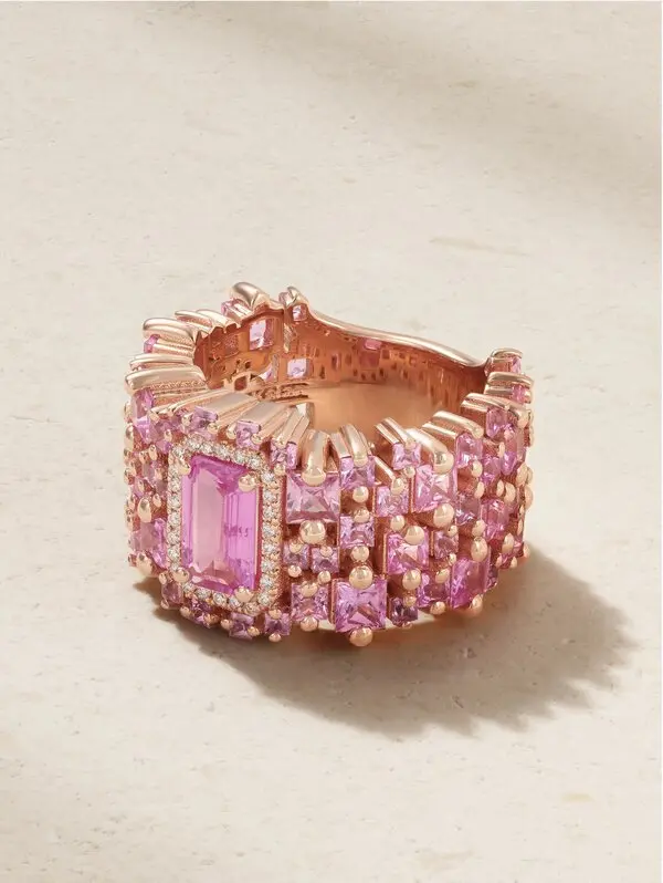 SUZANNE KALAN 18-karat Rose Sapphire And Diamond Ring - Gold