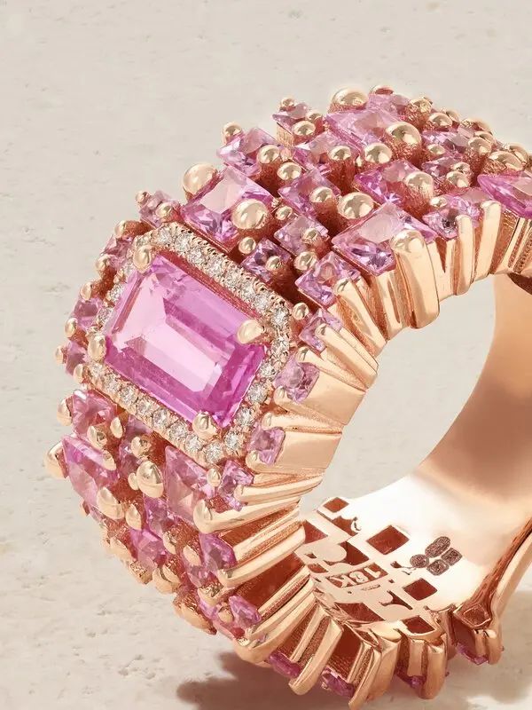 SUZANNE KALAN 18-karat Rose Sapphire And Diamond Ring - Gold