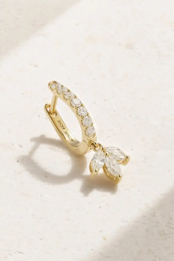 Jacquie Aiche 14-karat Diamond Single Hoop Earring - Gold