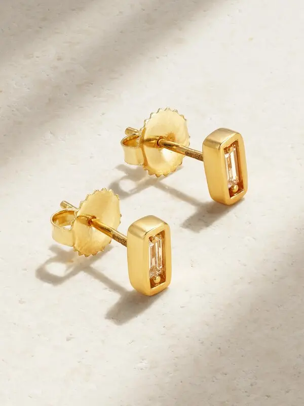 SUZANNE KALAN 18-karat Diamond Stud Earrings - Gold