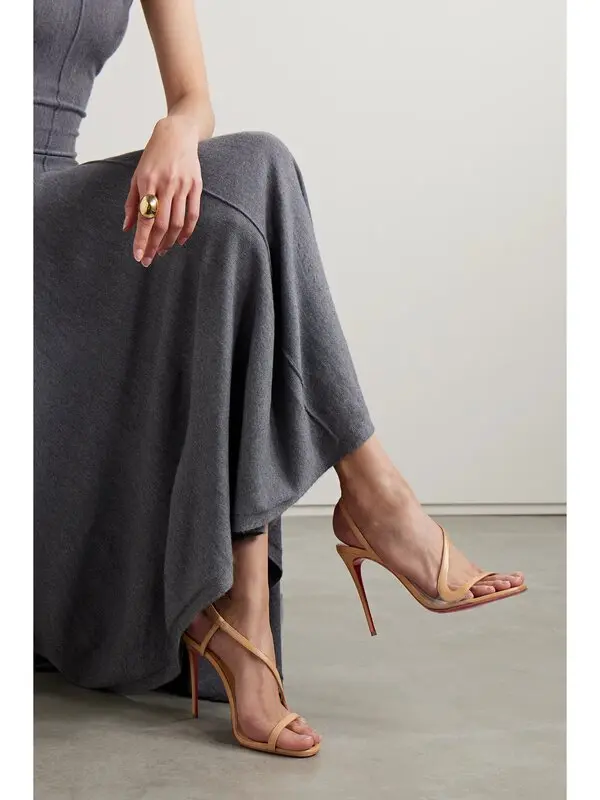 CHRISTIAN LOUBOUTIN Rosalie 100 Leather Sandals - Neutrals