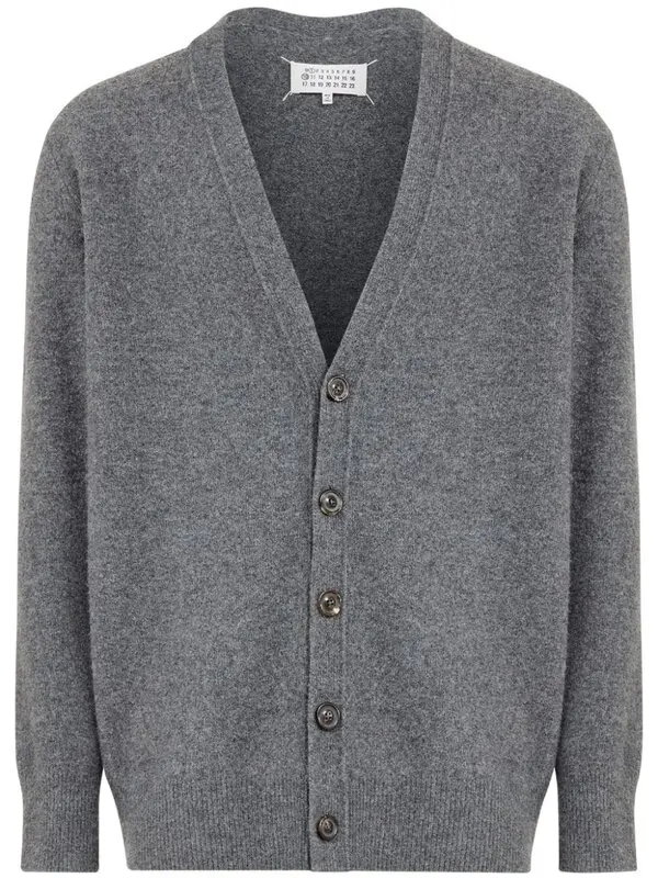 MAISON MARGIELA V-neck Wool Cardigan - Grey