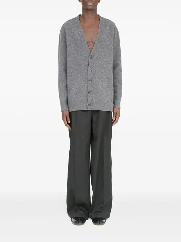 MAISON MARGIELA V-neck Wool Cardigan - Grey