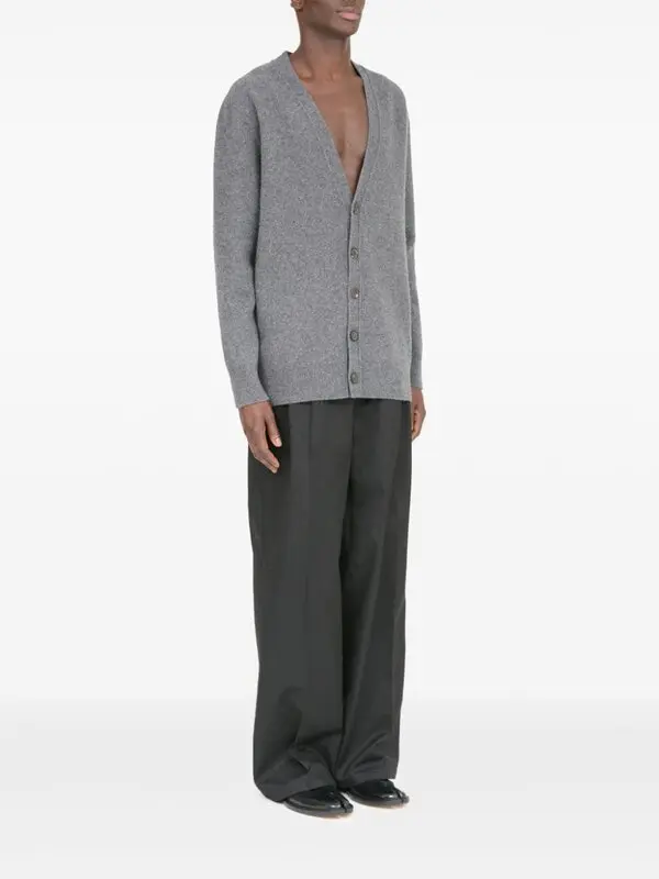 MAISON MARGIELA V-neck Wool Cardigan - Grey