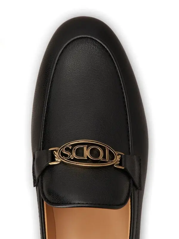 TOD'S Logo-plaque Leather Loafers