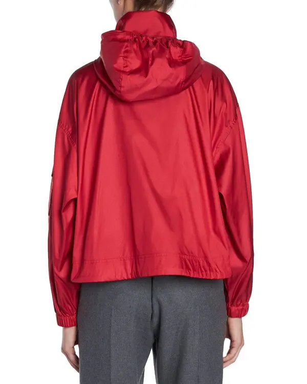 Moncler Hemar Short Parka Jacket With Concealed Hood - Jester Red
