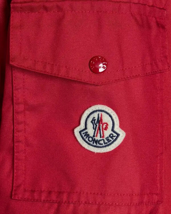 Moncler Hemar Short Parka Jacket With Concealed Hood - Jester Red