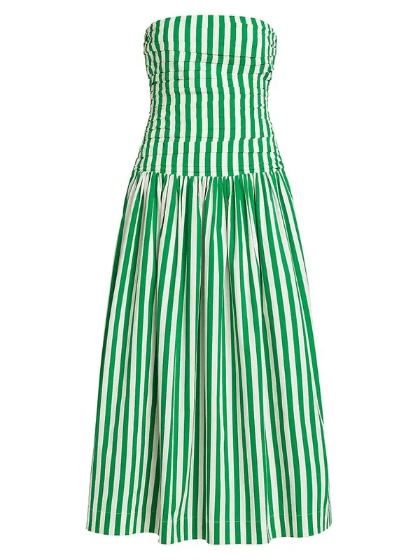 green emerald velvet dress Lola Stripe Strapless Mini Dress main image 1