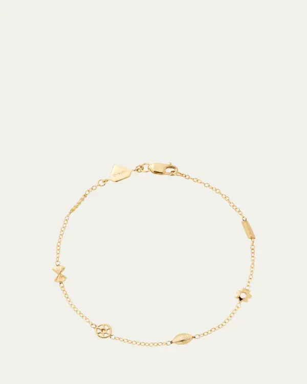 Alison Lou 14k Yellow Mini Pasta The Yard Bracelet - Gold