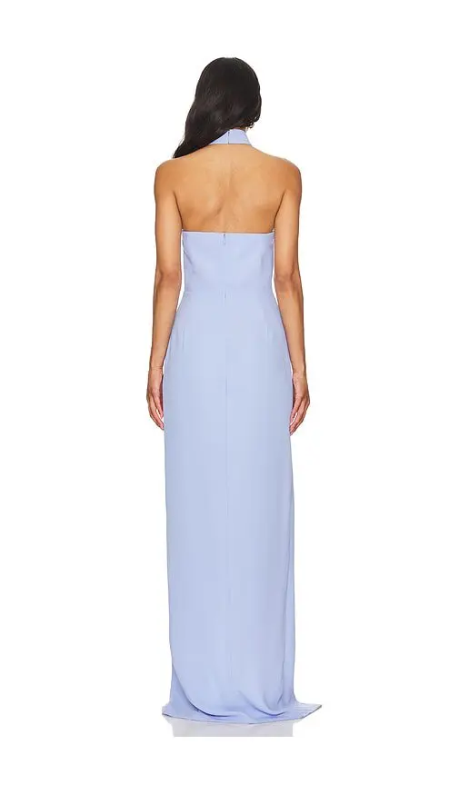 Amanda Uprichard Halterneck Maxi Gown With Slit - English Lavender