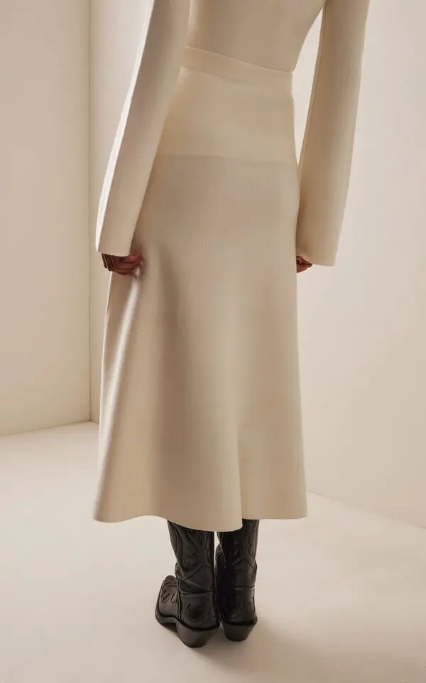 Gabriela Hearst Freddie Wool-cashmere Midi Skirt - Ivory