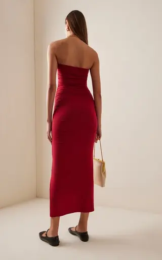 strapless open back dress Posse Sienna Dress | Red | Size M