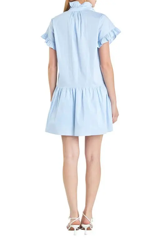 English Factory Ruffle Drop Waist Mini Dress