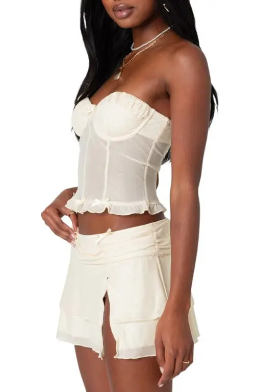 EDIKTED Jojo Strapless Mesh Corset Top