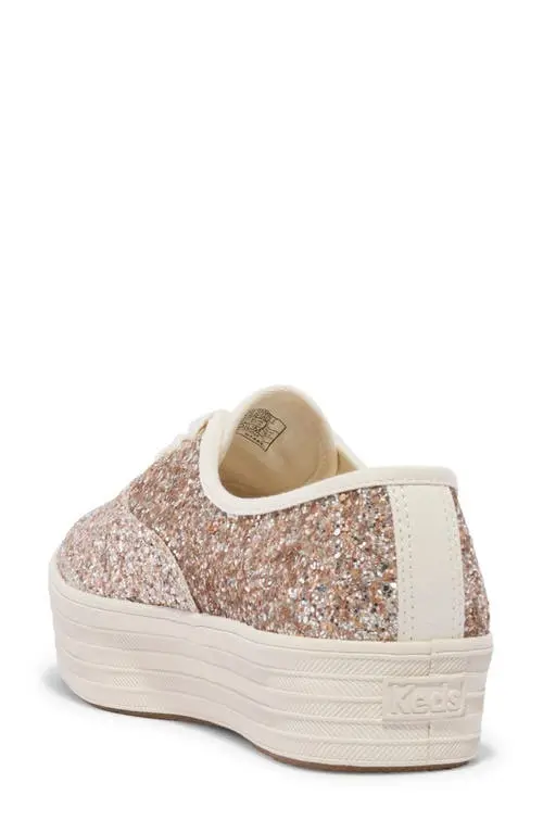 Keds® Point Glitter Platform Sneakers - Gold Glitter