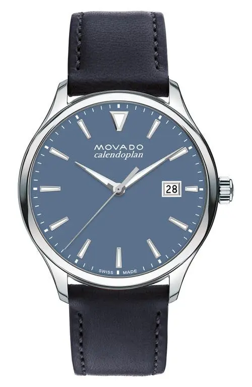 Movado Heritage Calendoplan Strap Watch - Blue